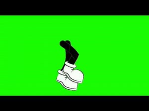 Cartoon leg walk green screen video