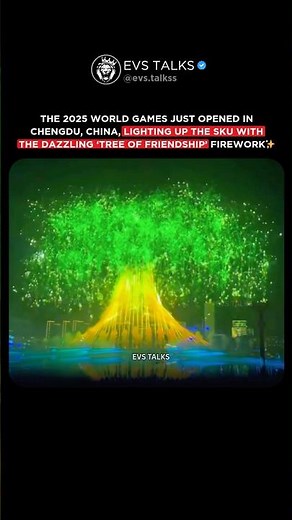 China’s Massive “Tree of Friendship” Fireworks 🎄🔥 | Stunning Show at 2025 World Games! 🤯