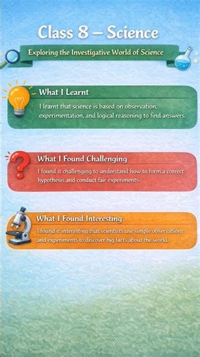 Class 8 science Exploring the investigative world of science #shortvideo #learnerdiary #science