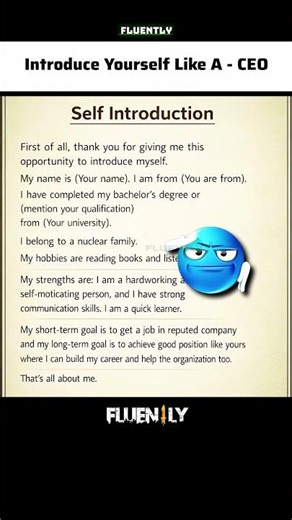 Introduce Yourself Like CEO 😎💼