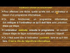 Cours 2 :Algorithmique et Structures de Données 1: Définition du concept Algorithme 2/5