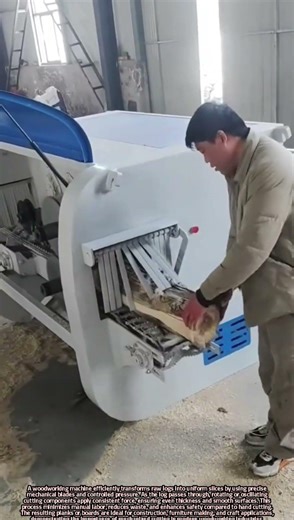 Efficient Woodcutting Machine Slices Logs into Uniform Planks with Precision