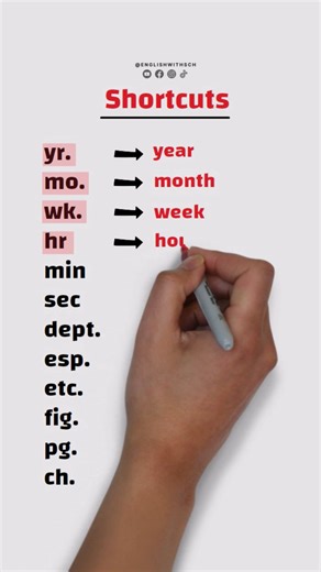 Shortcuts! | English with sch