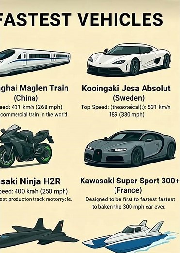 Fastest Vehicles in the World 2025 🌍 | Insane Speed Machines!