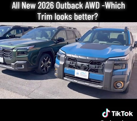 Check out these all new 2026 Subaru Outback Trims - Limited XT, Touring XT and The Outback Wilderness, which looks best? All have Symmetrical All Wheel Drive and Turbo Boxer Engine with 260horsepower and great torque numbers #fyp #foryoupage #carsoftiktok #4x4 #toyota Lets go places!