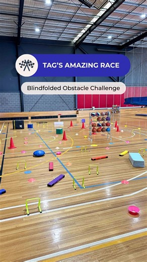 Blindfolded obstacle course challenge as part of our Amazing Race 🏁 This activity helps kids build teamwork, communication and problem-solving skills while having fun and working together. We run fun and active school holiday programs for kids at Alphington Grammar. Perfect for families looking for engaging school holiday programs and kids activities. #schoolholidayprograms #kidsactivities #schoolholidays #holidayprograms #melbournekids