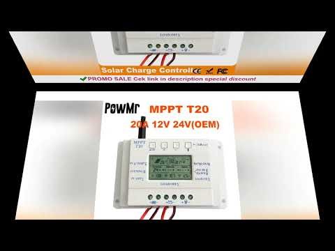 OEM LCD Display 20A MPPT 12V/24V Solar Panel Battery Regulator Charge Controller without Any Logo On