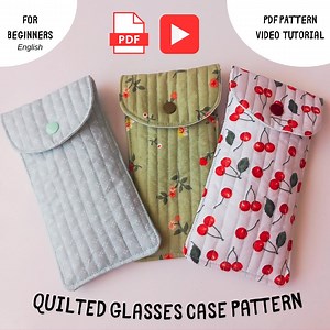 Quilted Glasses Case Pattern EASY for Beginners - Video Tutorial - Fabric Glasses Pouch PDF Sewing Pattern DIY Sunglass - Handmade Gift Idea - Etsy UK