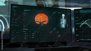 Monitoring of the Patient's health at the modern hospital. Monitoring of the brain analysis process at a hospital. Identifying the Brain tumor and monitoring conditions of the Patient at the hospital.