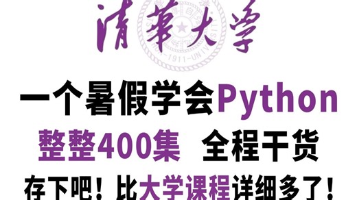 【整整400集】B站最全最易懂的Python全套教程，2025最新版，适合所有零基础小白入门到精通，全程干货学完即就业！包含Python爬虫与数据分析教程！