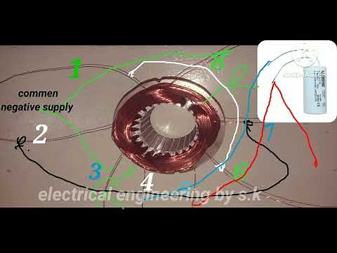 Single phase motor winding and connection diagram. Full video. #motor #technology