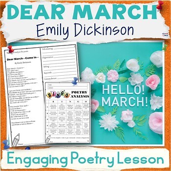 March Poetry Lesson - Spring Poem Analysis Elements of Poetry Annotation Tasks