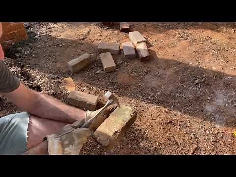 Cutting a Brick with a Masonry Hammer