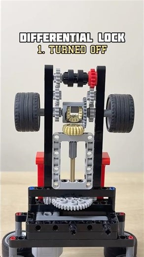 Differential Lock System (Off VS On) #cars #legotechnic #mechanical #mechanism