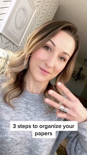 3 steps to organize your papers. Follow @freshspacehome on Instagram for more organizing tips and tricks #organizedhome #officeorganization