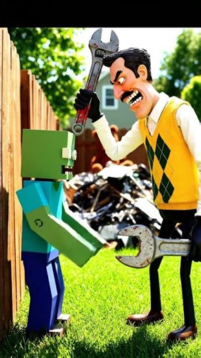 minecraft Zombie Spots Fredbear in the Hello Neighbor World ⚡⌚ Transform Watch #shorts