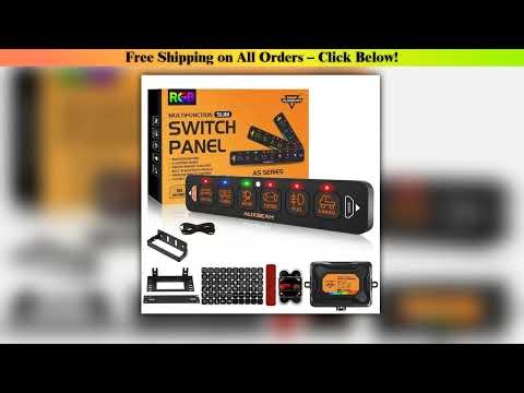 AUXBEAM AS SERIES 4/6/8 GANG RGB SLIM SWITCH PANEL TOGGLE/ MOMENTARY/ PULSED MODE SUPPORTED