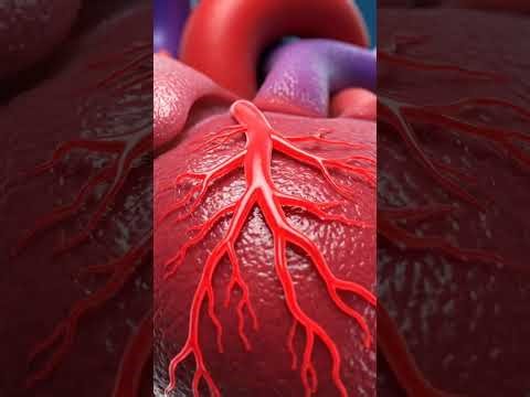 Coronary Vessels Close-Up: Blood Flow on the Heart Surface #shorts #viral