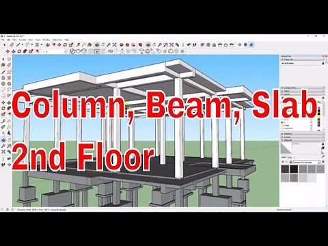 NTD | Make 3D Model Structural Villa - Column Beam and Slab of 2nd Floor | SketchUp Tutorial