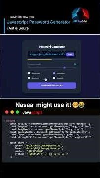 This Website Creates Unbreakable Passwords 🔐 | HTML CSS JS ‪@Mr.Shadow_code‬ #javascript