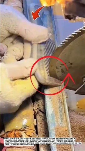 Wooden Comb Cutting Process with High Precision Machine.