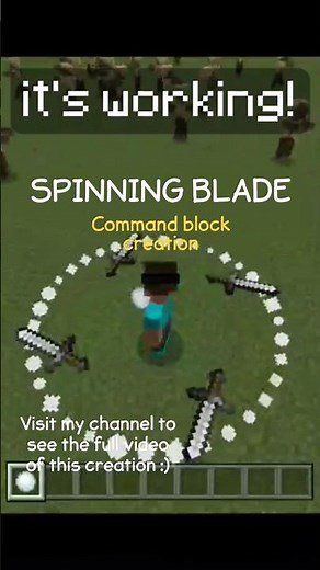 Minecraft Bedrock Spinning Blade | Command block creation | Visit my channel to see the full video!