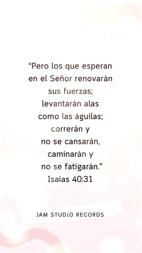 Si estás cansado, desanimado o esperando una respuesta, recuerda que el Señor es quien te levanta, te sostiene y te impulsa a seguir adelante. #Fe #Esperanza #Ánimo #ConfíaEnDios #JAMStudioRecords