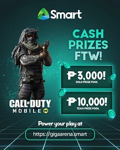 Can you keep up the killstreaks? Power your play, and use those skills to win your share of up to P10,000 in cash prize pools for #SmartGigaArena CODM tournaments! Load Power All for tickets, and join from November 4 – 27 at https://gigaarena.smart/tournament | SMART Sports