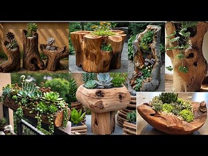 Nature Inspired Beauty DIY Wood Log Planter Ideas