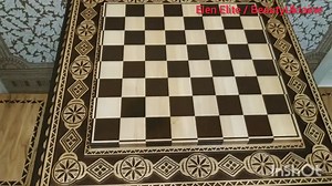 Handmade Ash Wood Chess Set Table With Stools: Modern Board Game - Etsy