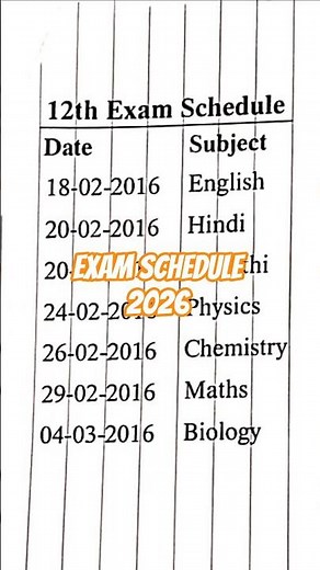 Maharashtra State Board 12th Exam Schedule 2026 #shorts #12th