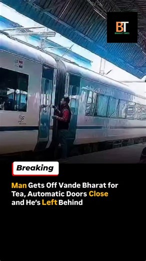 NEWS YOU CAN TRUST🤝🏻🌏 on Instagram: "A Vande Bharat passenger stepped out to grab tea… and the automatic doors closed on him 😳🚆 Train left, passenger stayed. Should trains allow quick re-entry for such moments? . #VandeBharat #IndianRailways #ViralVideo #communityevent #ufc #mma"