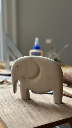 Mel’s Carving Club on Instagram: "I dare you to fight me on this! 😝I made a little elephant as a gift for my friend’s son and I know he will cherish it forever. #handmadegift #woodcarving #elephant #handmadetoysforkids #carving"