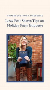 Originally published in 1922 (with updates every five years), #EmilyPost’s book “Etiquette” covers everything from proper handshakes to cutlery placement, and has influenced generations of people in the pursuit of politeness. A century later, her great-great granddaughter Lizzie Post—the Co-President of the Emily Post Institute—has given Emily’s tome a modern-day overhaul. Here, she shares tips on how to host a holiday party with grace. | Paperless Post