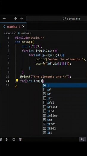 "How to Scan and Print a 2D Array in C" #cprogramming #codeinc #2darray