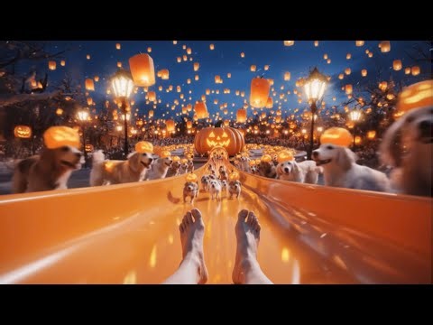 Halloween Slide Adventure 👻 | 4K Relaxing & Satisfying AI ASMR