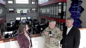 Lt. Gen. Todd Semonite, USACE Commanding General and 54th U.S. Army Chief of Engineers, discusses the USACE Innovation Summit at the U.S. Army Engineer Research and Development Center (ERDC) with Dr. David Pittman, ERDC Director, and Dr. Mihan McKenna. | U.S. Army Corps of Engineers, Headquarters