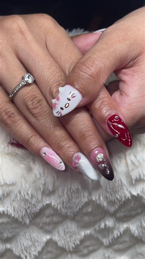 Creative Hello Kitty Gel Nails Tutorial