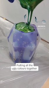 Pouring all the leftover resin colours into one little pot . . . and somehow it turned out pretty darn good 😉 ⠀ Follow @resinista for interesting ideas💕 | Resinista