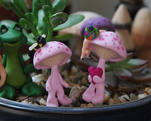 Polymer Clay Mushroom Garden Decor: Miniature Fairy Garden Gnome - Etsy