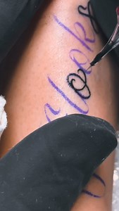 “If looks could kill” fineline script. #tattooing #tattoovideo #tipsandtricks #finelinetattoo #scripttattoo #fineline #lineworktattoo #pov #closeup #asmr #tattooworkers #tattooreels #tattootips | chucky_tattoos