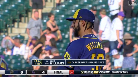 Devin Williams pitches final inning to save Brewers | 09/05/2022