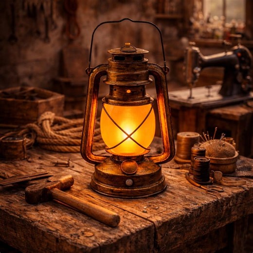 Rustic Farmhouse Table Lantern Lamp – Amber Glow Industrial Accent Light – Vintage Style Cabin Bedside Decor - Etsy