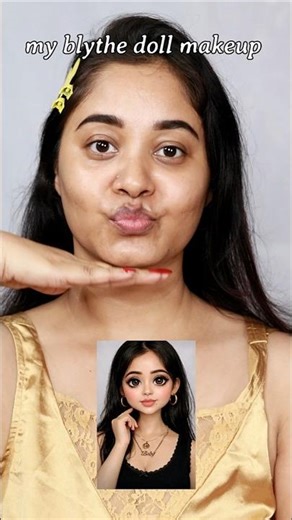 My blythe doll tutorial 💕 #makeup #makeuptutorial #shortsfeed