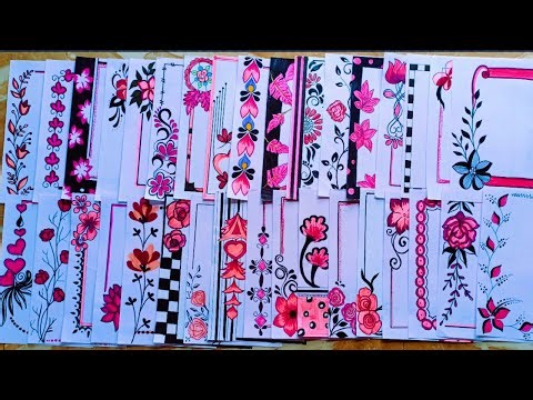 100 PINK💗 AND BLACK🖤 BORDER DESIGNS /PROJECT WORK DESIGNS/SIDE BORDER DESIGN/TRENDING BORDER DESIGNS