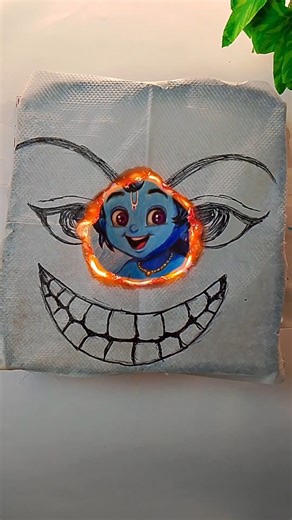 Shree Krishna Drawing,#shorts #art #krishna #fire #fireart