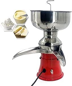 Electric Milk Cream Centrifugal Separator, Stainless Steel 80L/H Goat Cow Milk Separator, Turning Raw or Whole Milk into Cream and Skim Milk / 110V