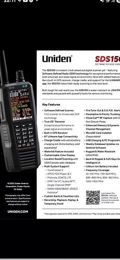 New Uniden SDS150 Trunk Scanner & GPS
