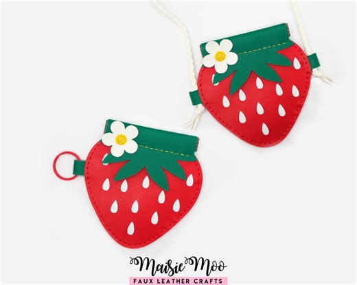 Strawberry Flex Frame Coin Purse SVG, Summer Bag Sewing Pattern, Faux Leather Pinch Purse for Cricut - Etsy UK