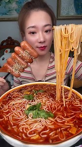 278K views · 14K reactions | Food Show- Eating mukbang pig ribs egg plan hot dogs noodle soup salmon fish meat. | Food Show | Facebook